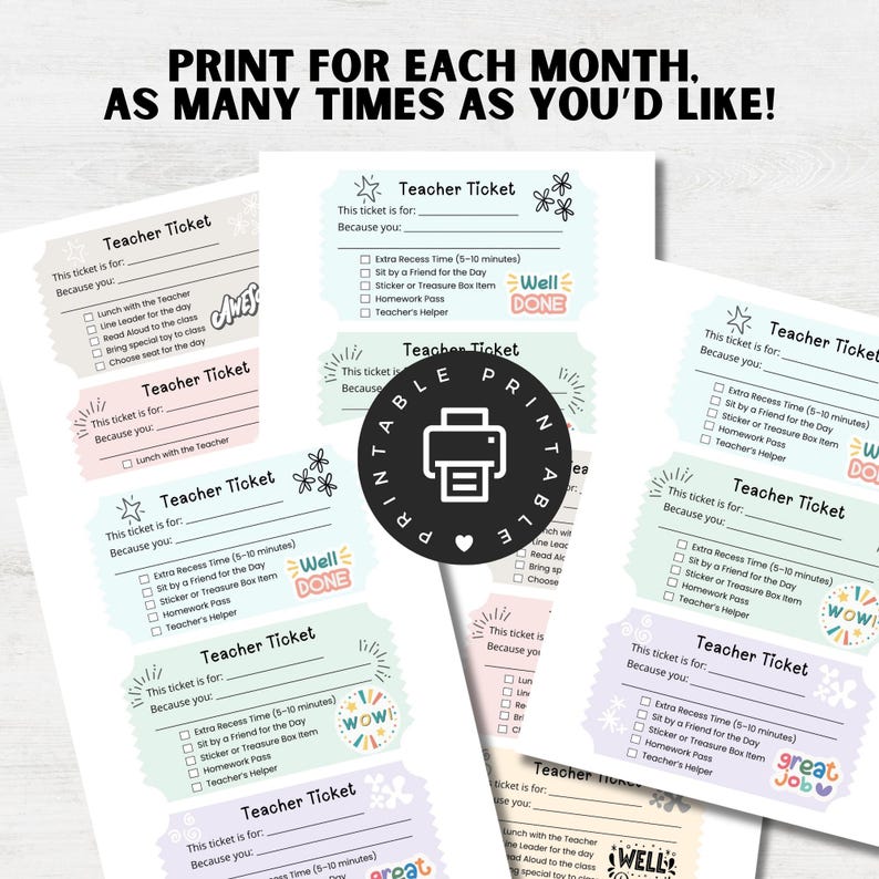 Printable Teacher Reward Coupons: Classroom Management, Student ...