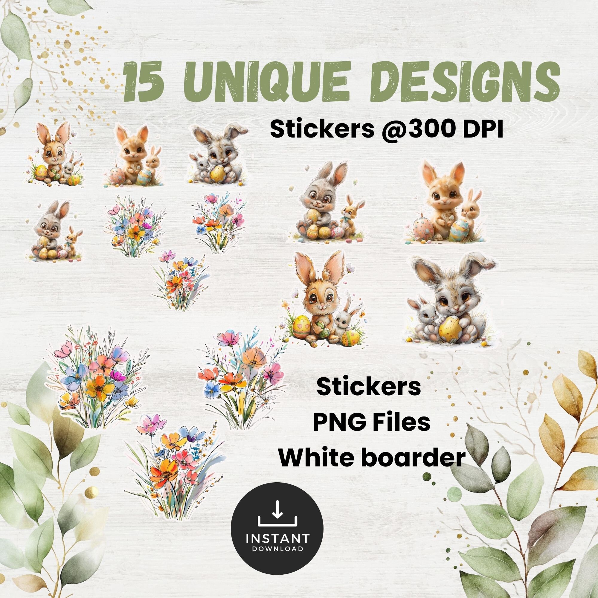 Easter Digital Stickers Easter Clipart Sticker Printable Stickers ...
