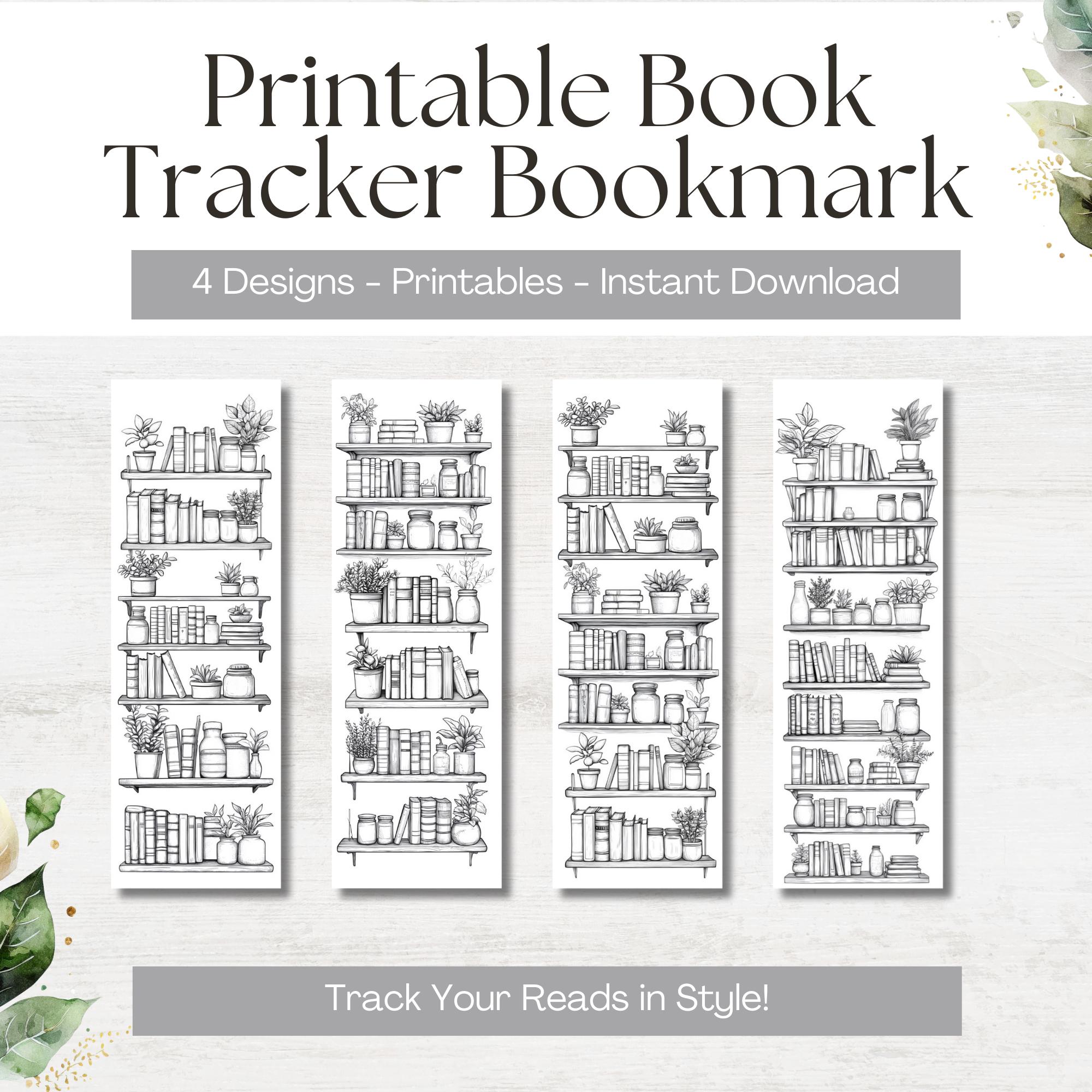 Printable Book Tracker Bookmark: Color Your Own Reading List (instant ...