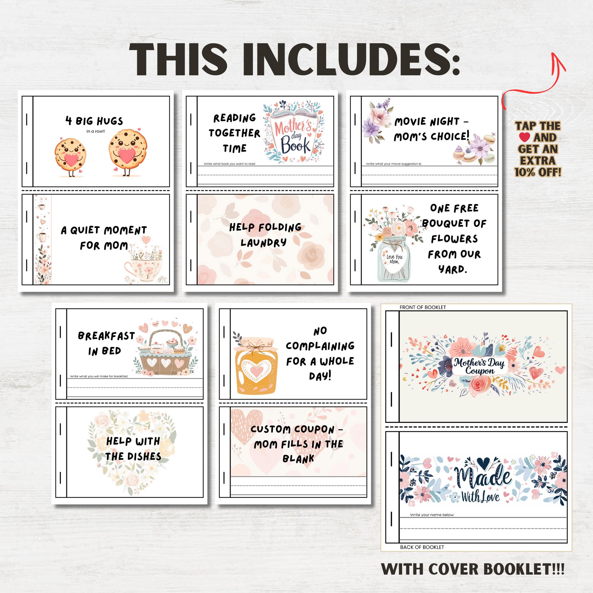 Mother's Day Coupon Book: Printable Vouchers for New Mom (digital ...