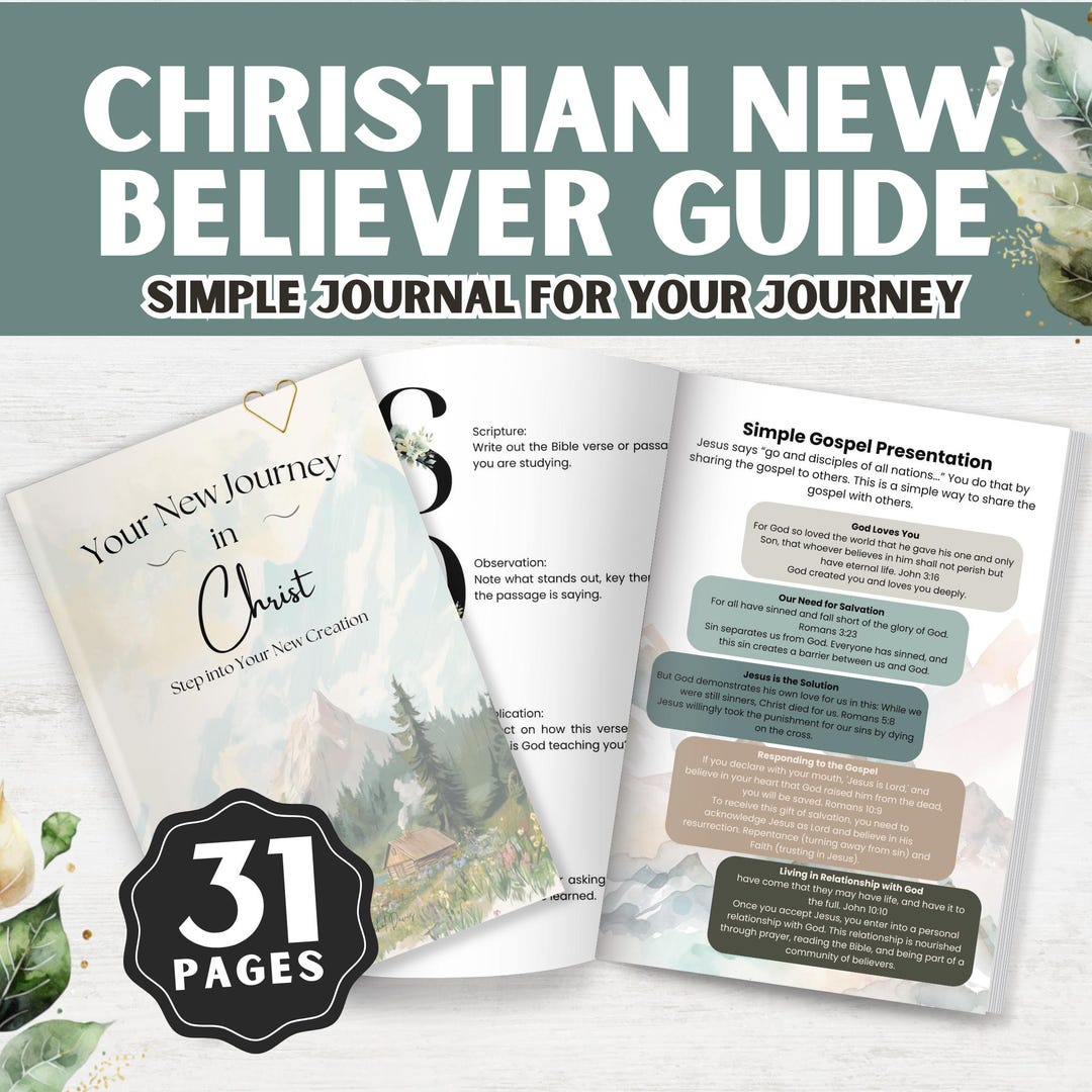 New Believer Guide Christian: Printable Bible Study Workbook for ...