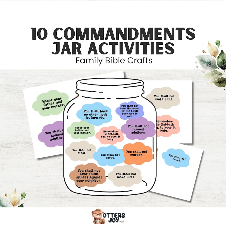 10 Commandments Scripture Jar: Christian Family Bible Crafts ...