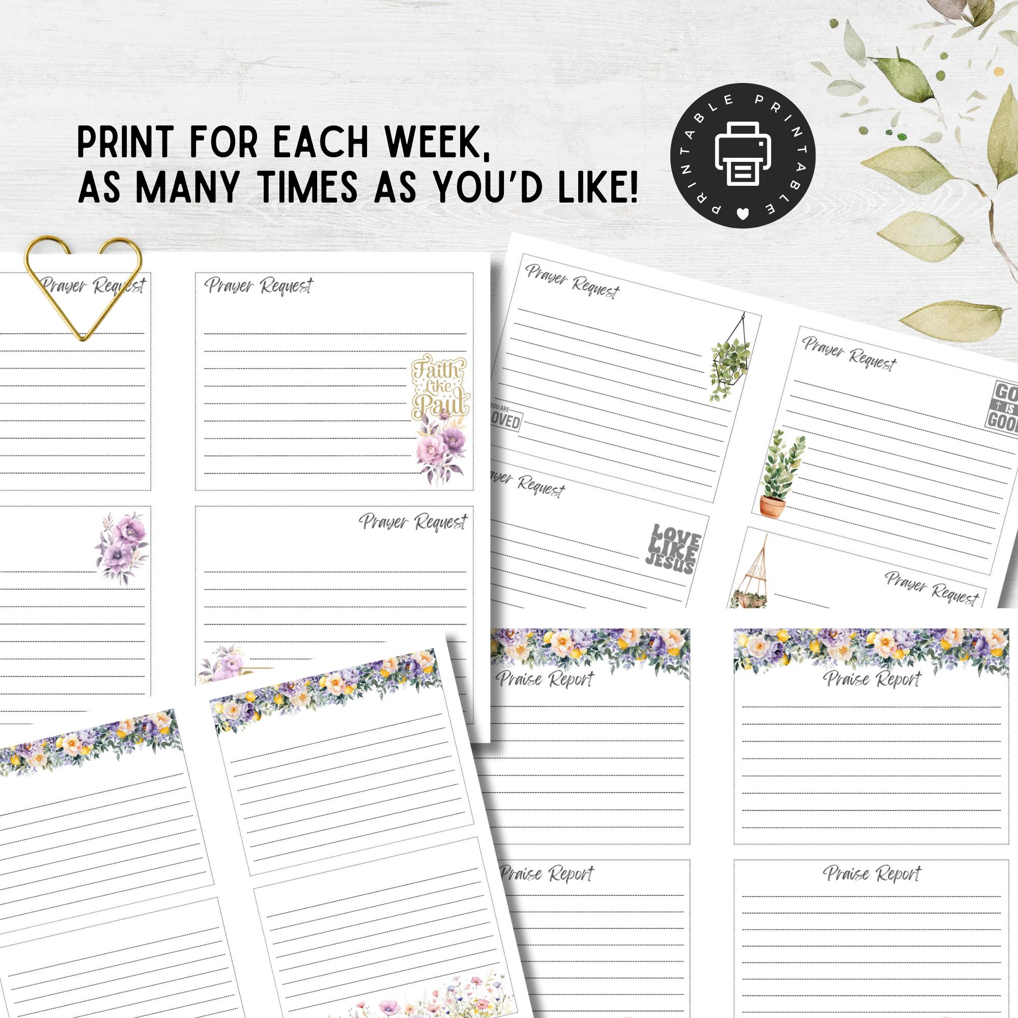 Christian Prayer Cards, Printable Scripture Cards for Church, Prayer ...