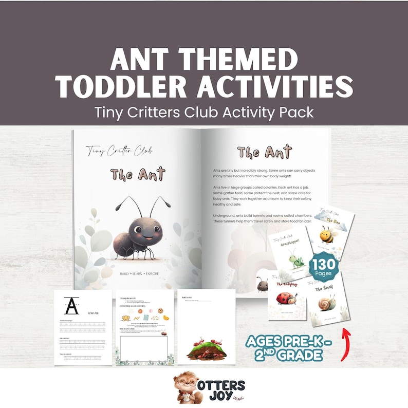 Ant Toddler Activity Pack: Preschool Worksheets, Tracing, Math ...