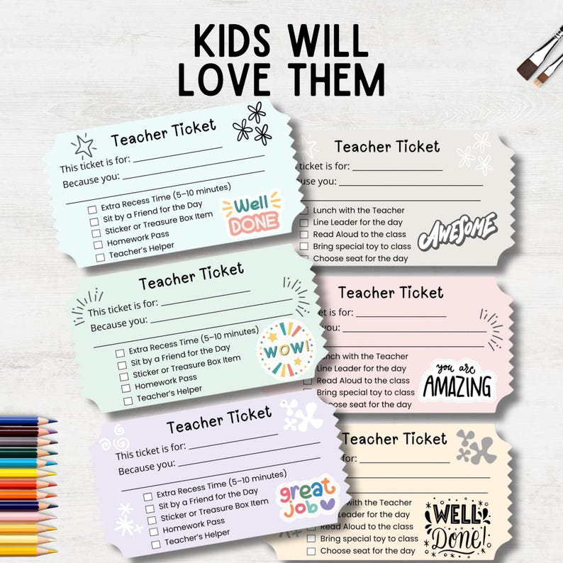 Printable Teacher Reward Coupons: Classroom Management, Student ...