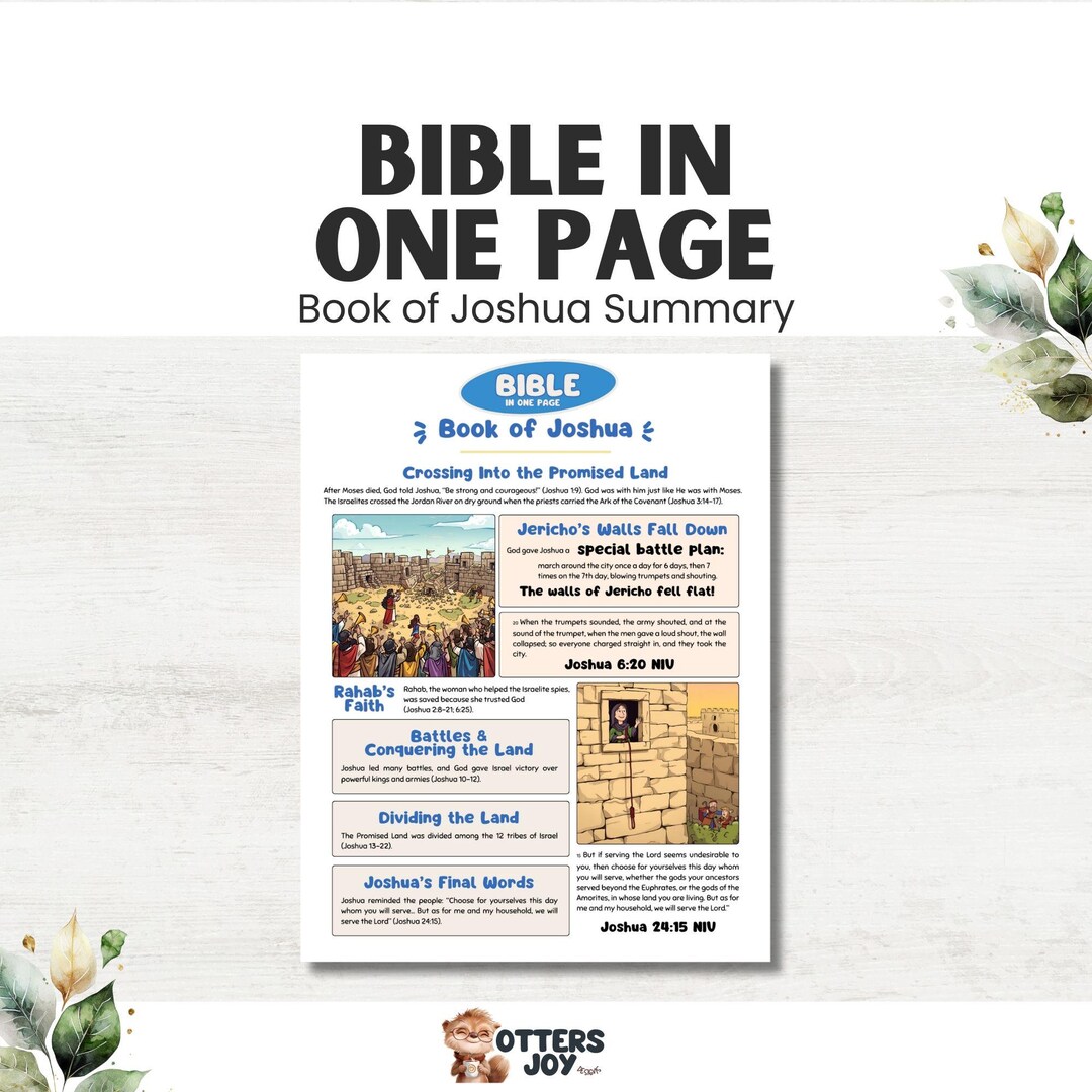 Joshua Bible Summary: Christian Learning Printable (digital Download ...