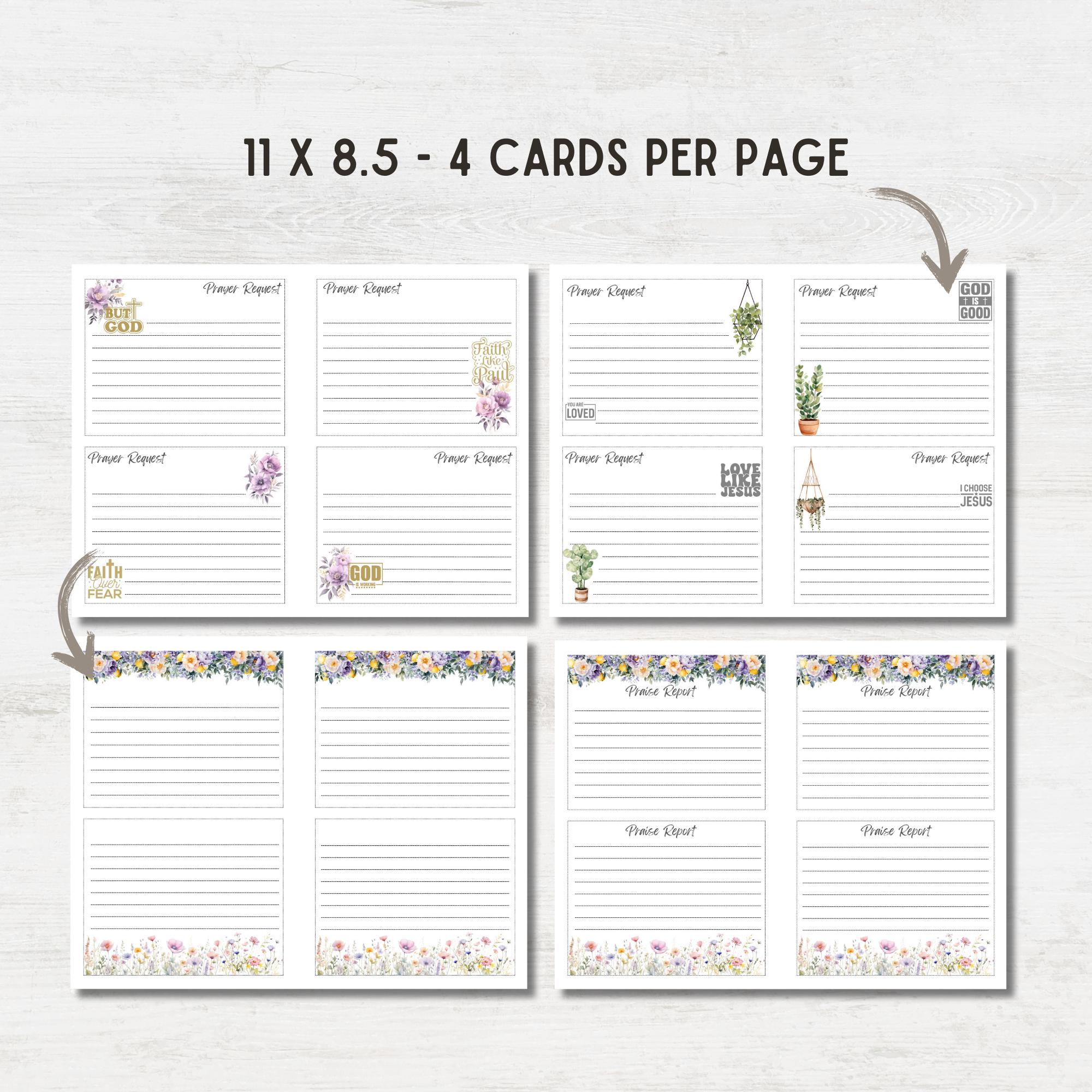 Christian Prayer Cards, Printable Scripture Cards for Church, Prayer ...