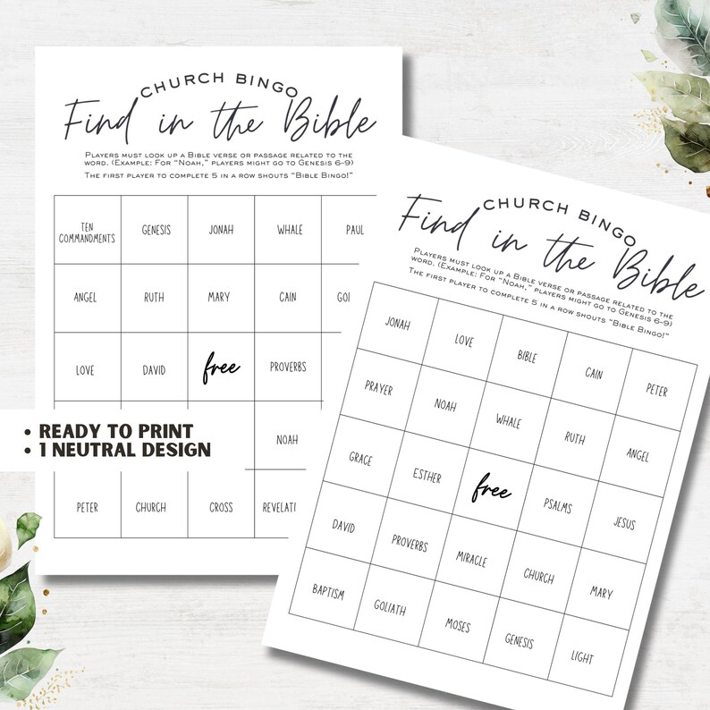 Books of the Bible Bingo Game: Christian Printable for Kids and Adults ...