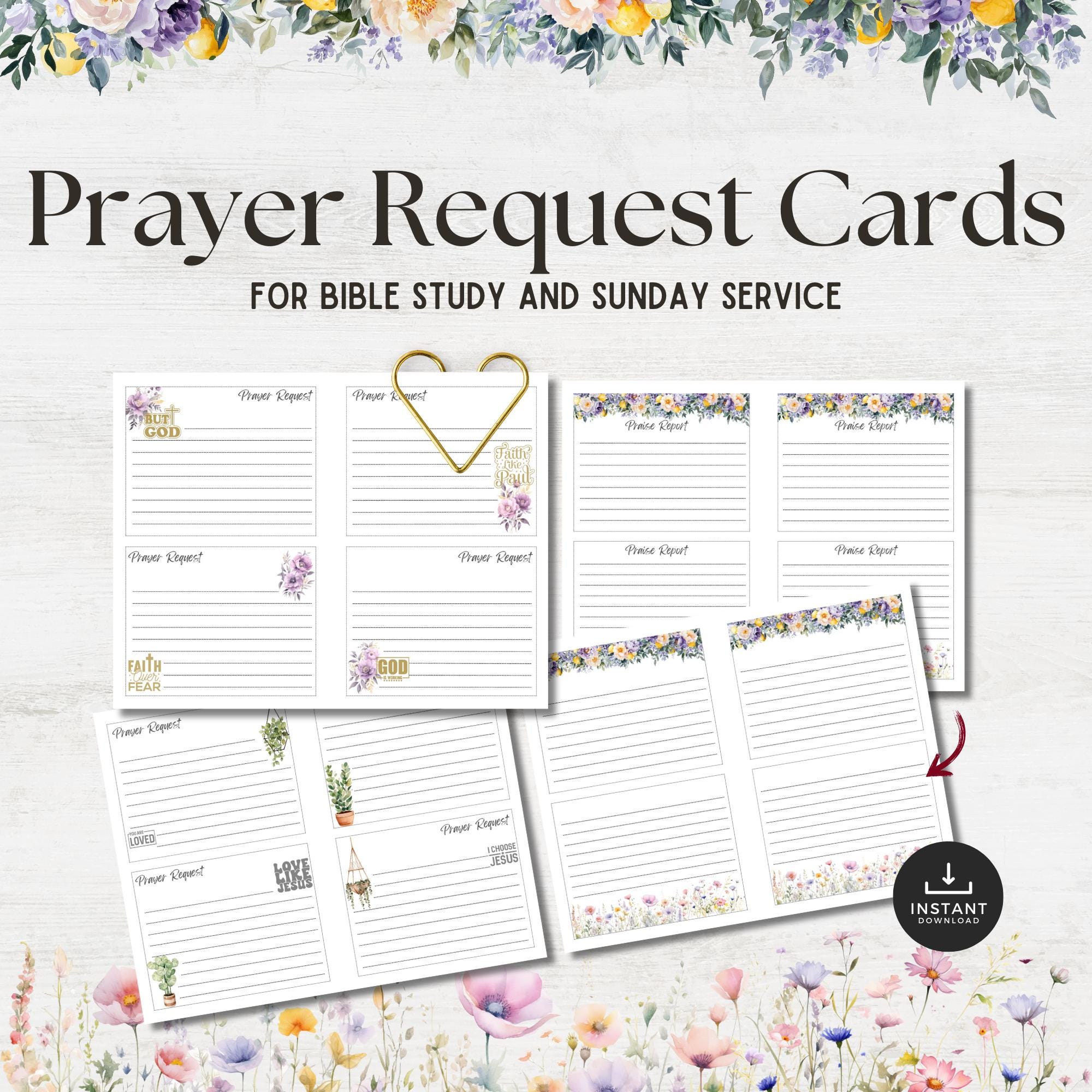 Christian Prayer Cards, Printable Scripture Cards for Church, Prayer ...
