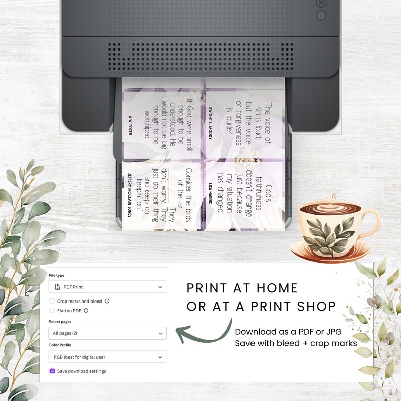 Christian Affirmation Cards: Daily Bible Verse Reminders (PDF Download ...