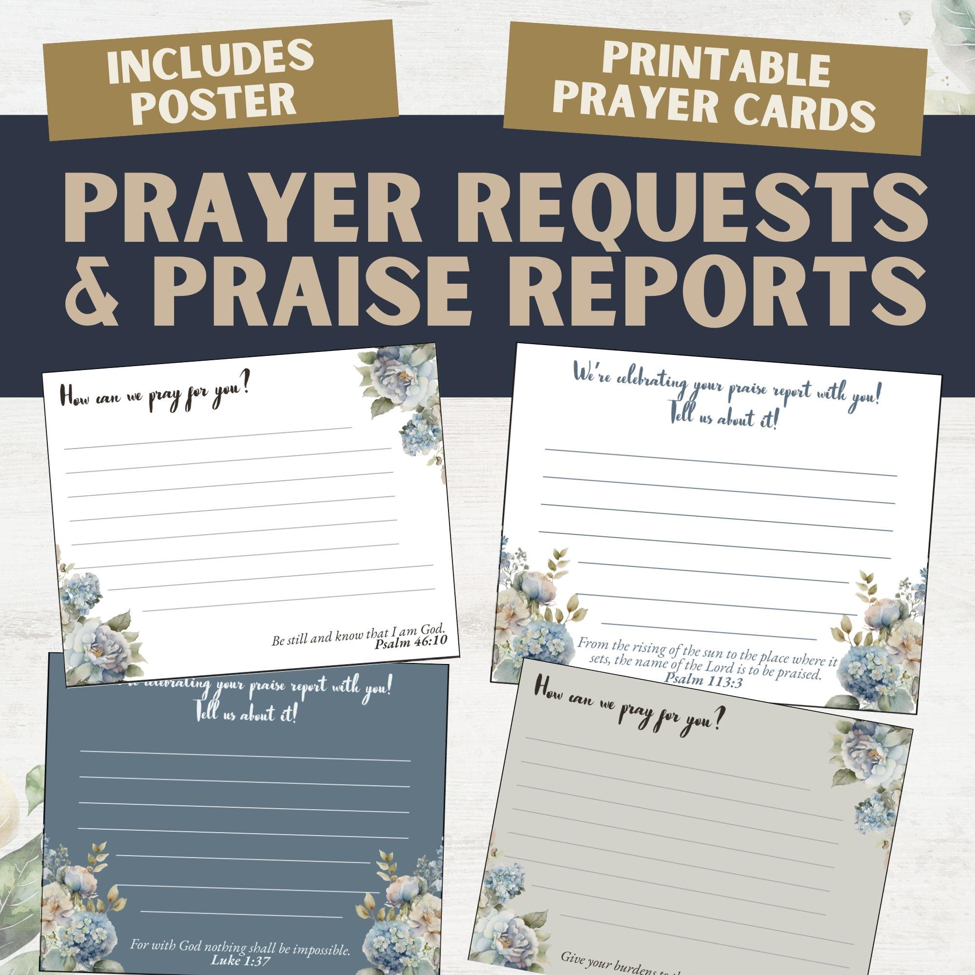 Custom Prayer Cards, Printable Praise Report Cards, Digital Bible Study ...