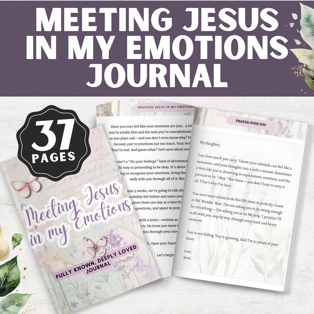 Meeting Jesus in My Emotions, Christian Journal Guide, Printable Bible Study Workbook Teens ...