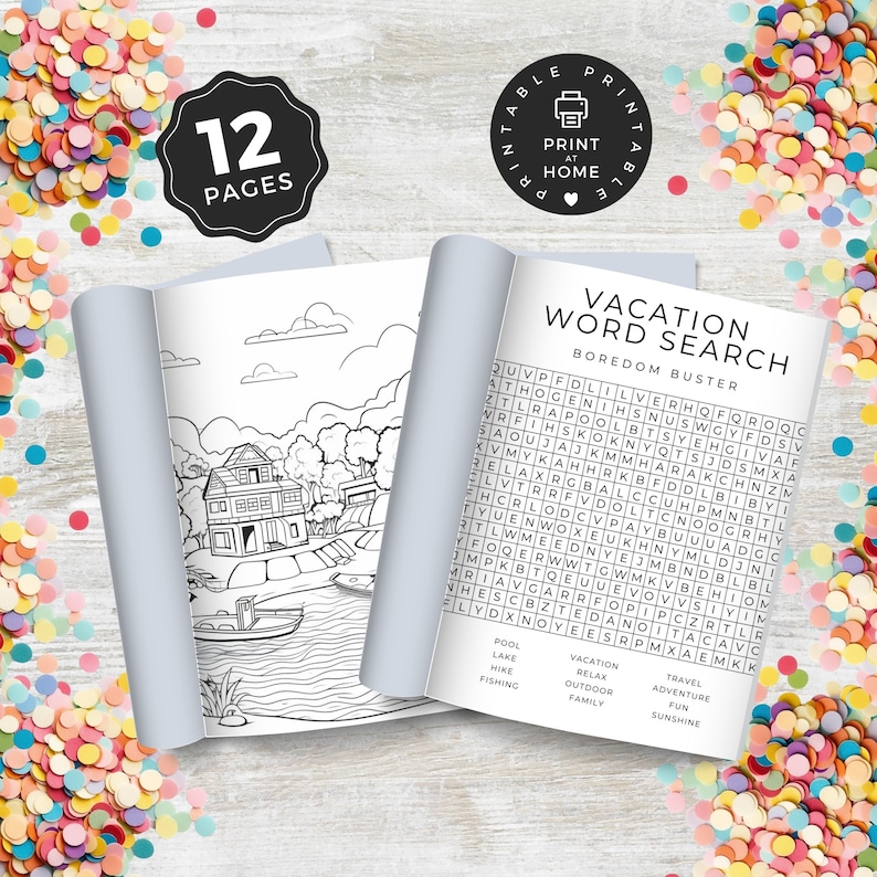 Printable Kids Vacation Activities Booklet Vacation Fun Creative ...
