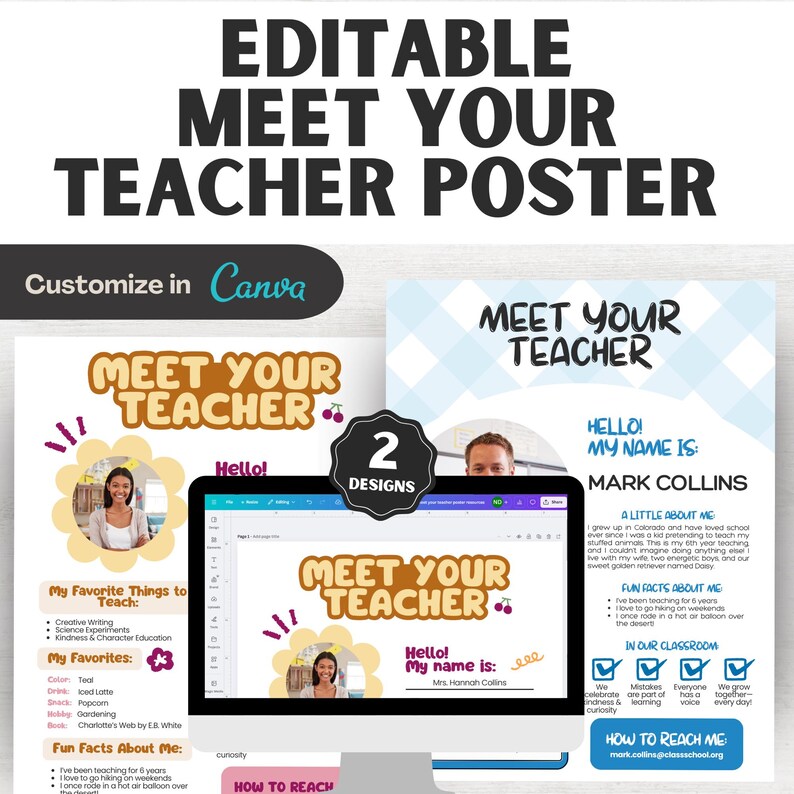 Meet the Teacher Template: Editable Back to School Flyer Canva Digital ...