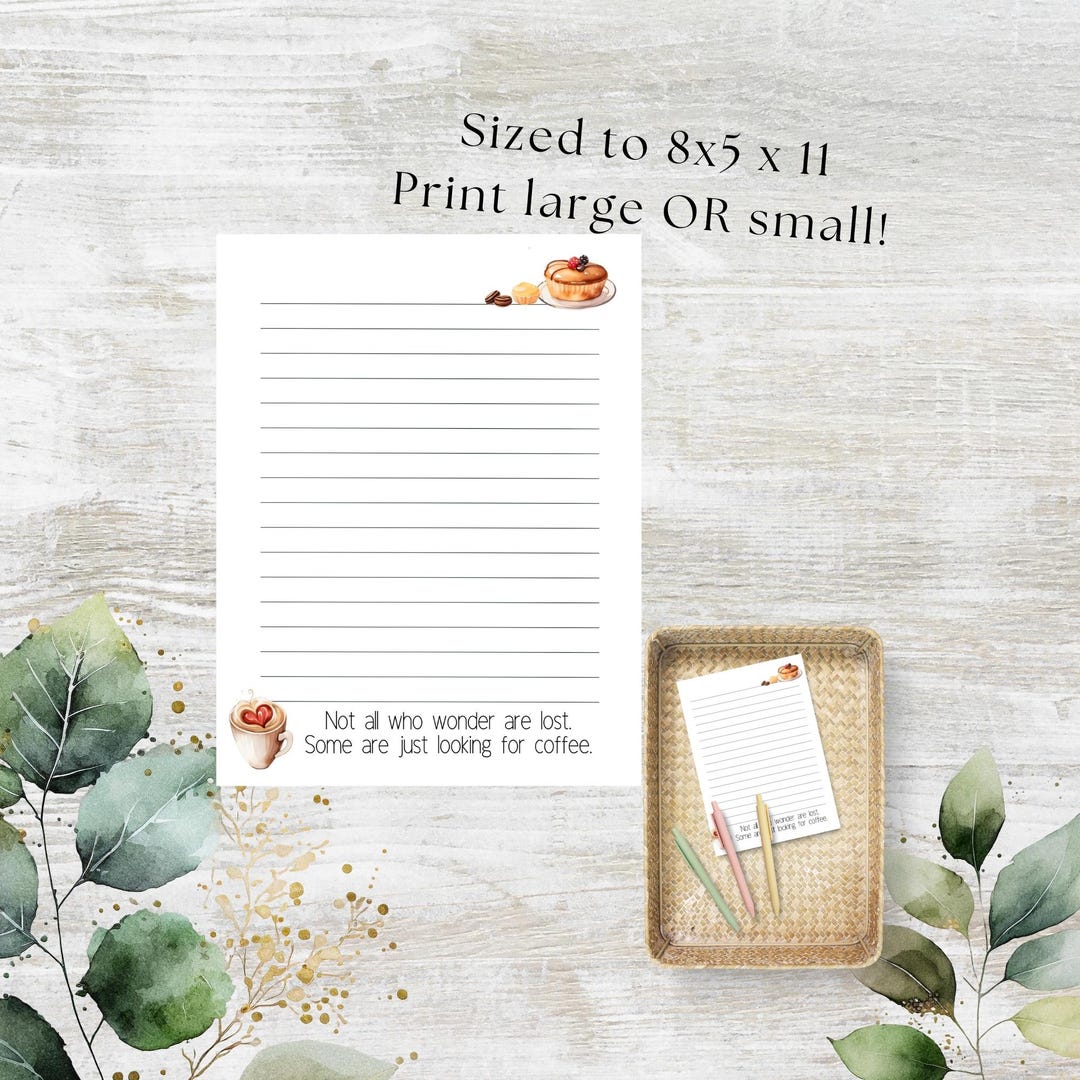 Printable Notepads Office Notes Teacher Gift Coffee Themed Notes ...