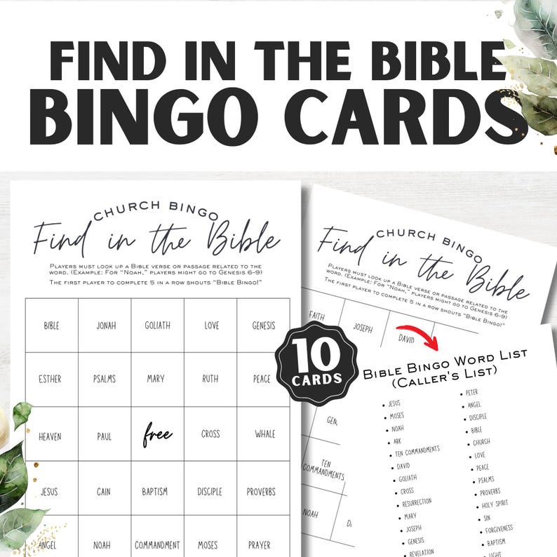 Books of the Bible Bingo Game: Christian Printable for Kids and Adults ...