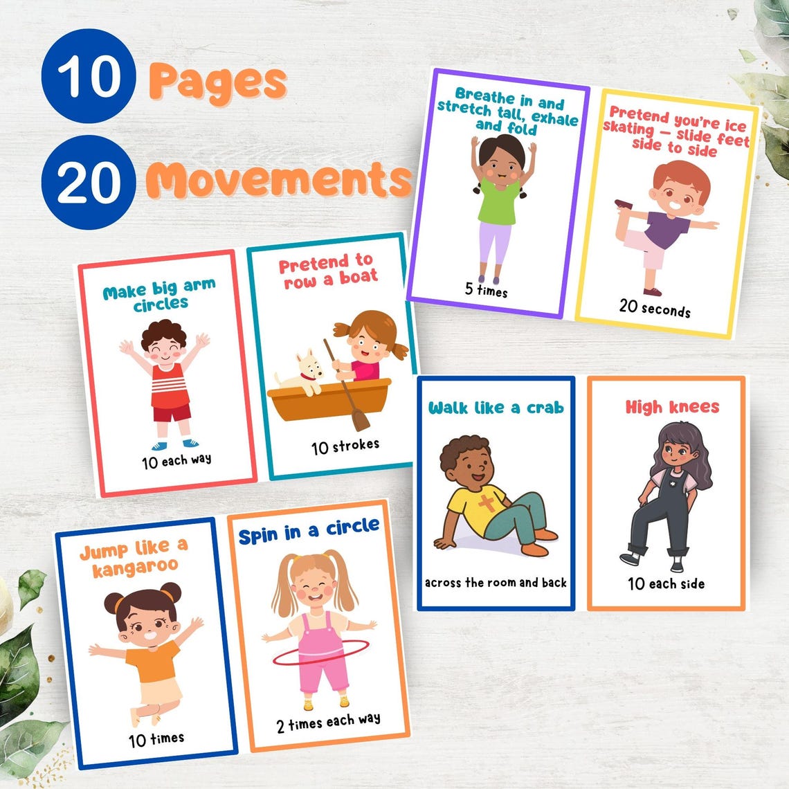 Movement Break Cards for Kids: Sensory Activity Flashcards - Etsy
