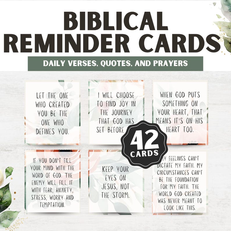Christian Affirmation Cards: Daily Bible Verse Reminders (PDF Download) - Etsy