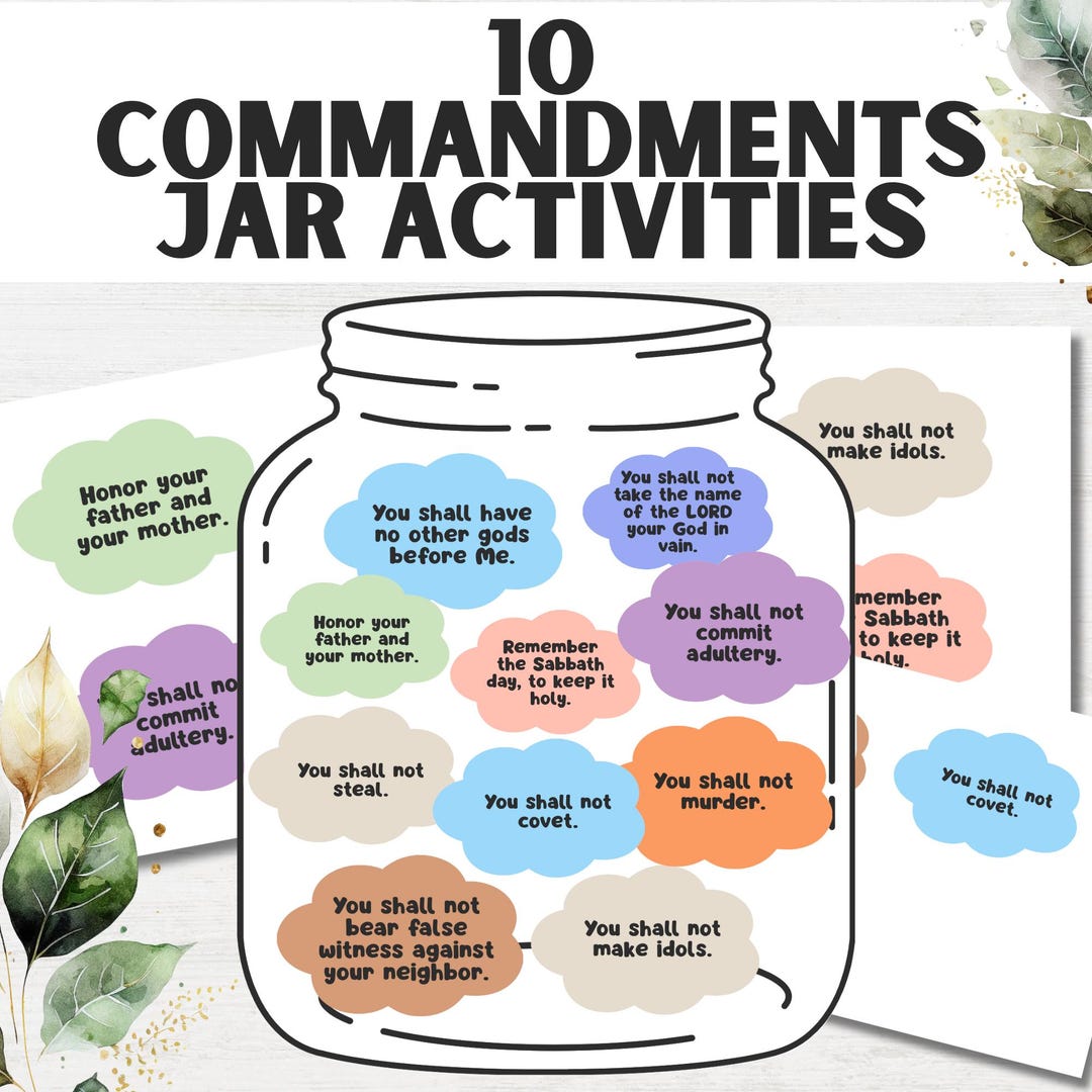 10 Commandments Scripture Jar: Christian Family Bible Crafts (PDF ...