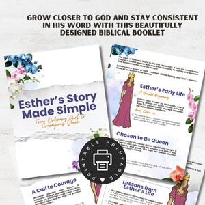 Esther Bible Study Guide: Old Testament Summary, Christian Devotional ...