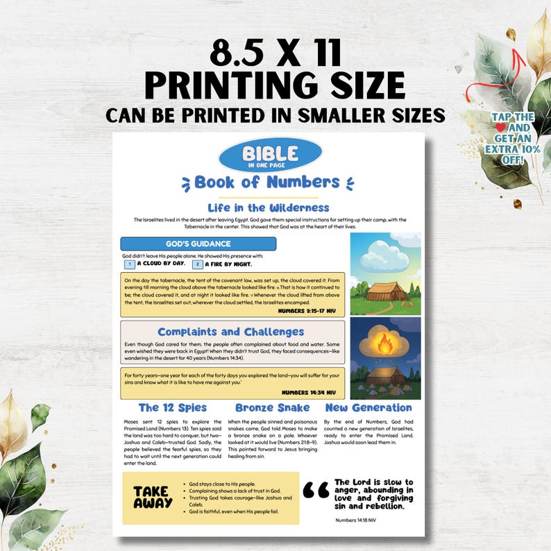 Book of Numbers: Kids Bible Printable, Christian Learning (digital ...