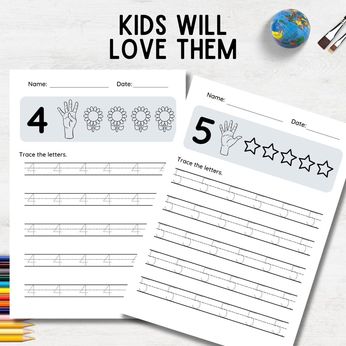 ASL Numbers Tracing Worksheets: Sign Language Learning for Kids PDF ...