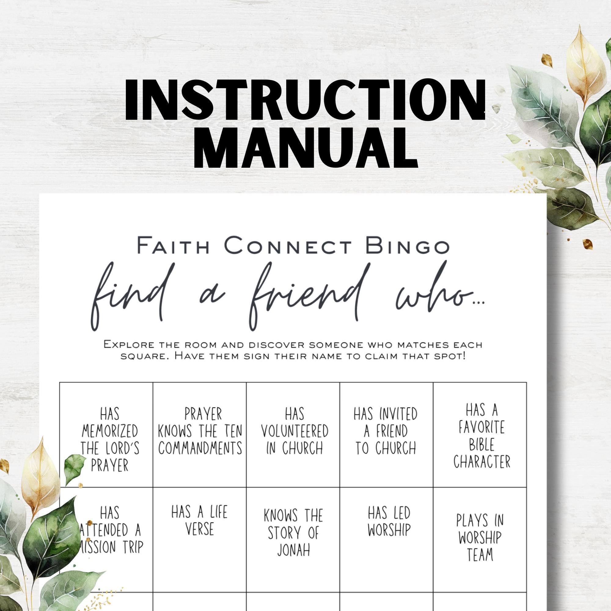 Christian Icebreaker Bingo: Fun Church Youth Group Game Printable PDF ...