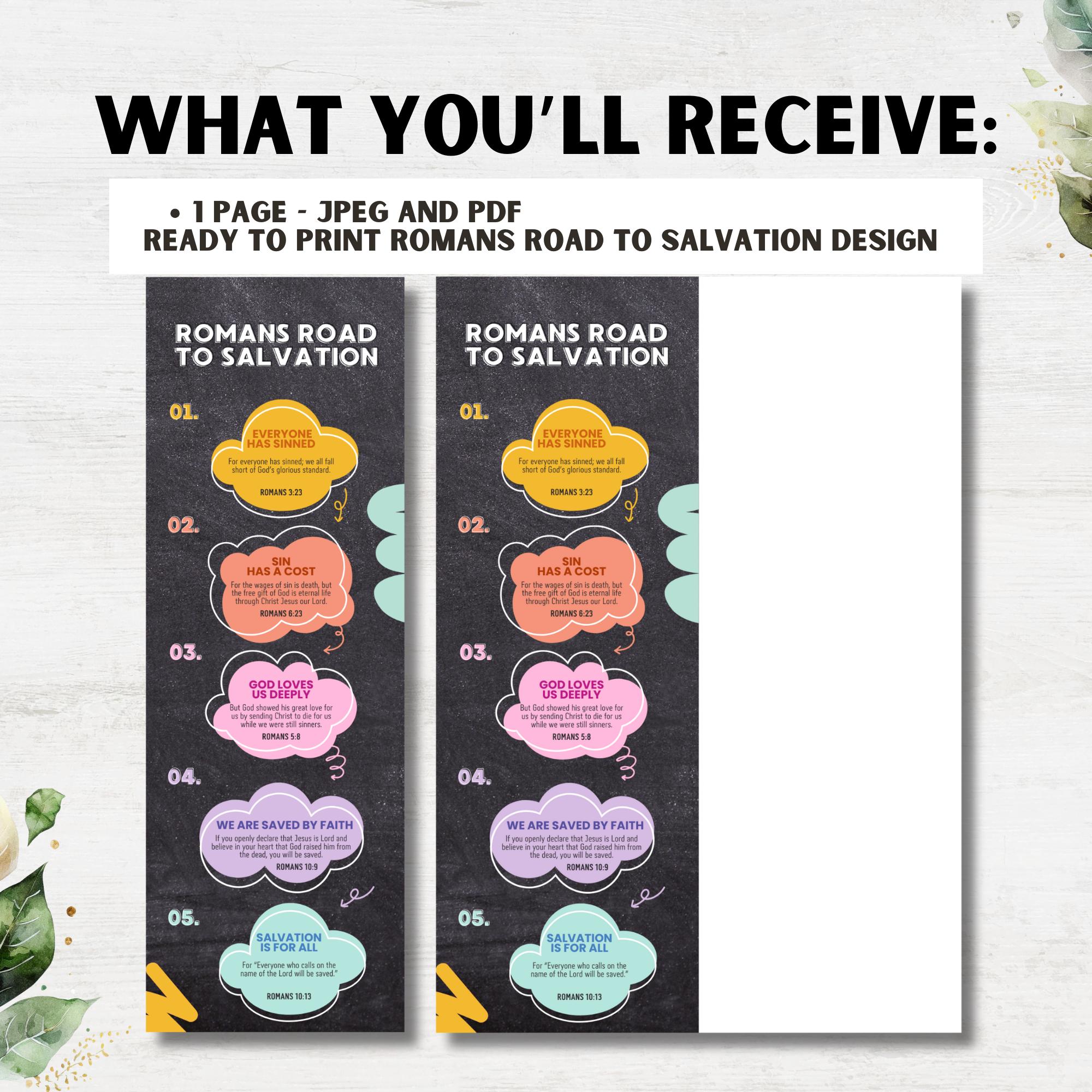 Romans Road Printable: Christian Bible Verse Cards (NLT, Digital ...