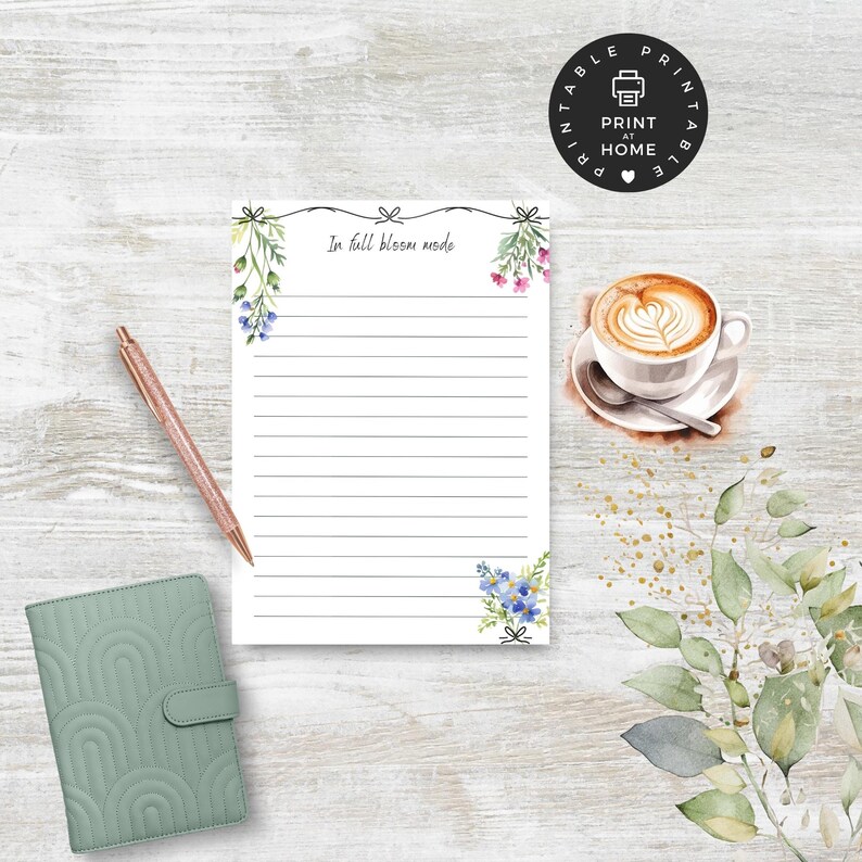 Printable Notepads Office Notes Teacher Gift Wildflower Design Teacher ...