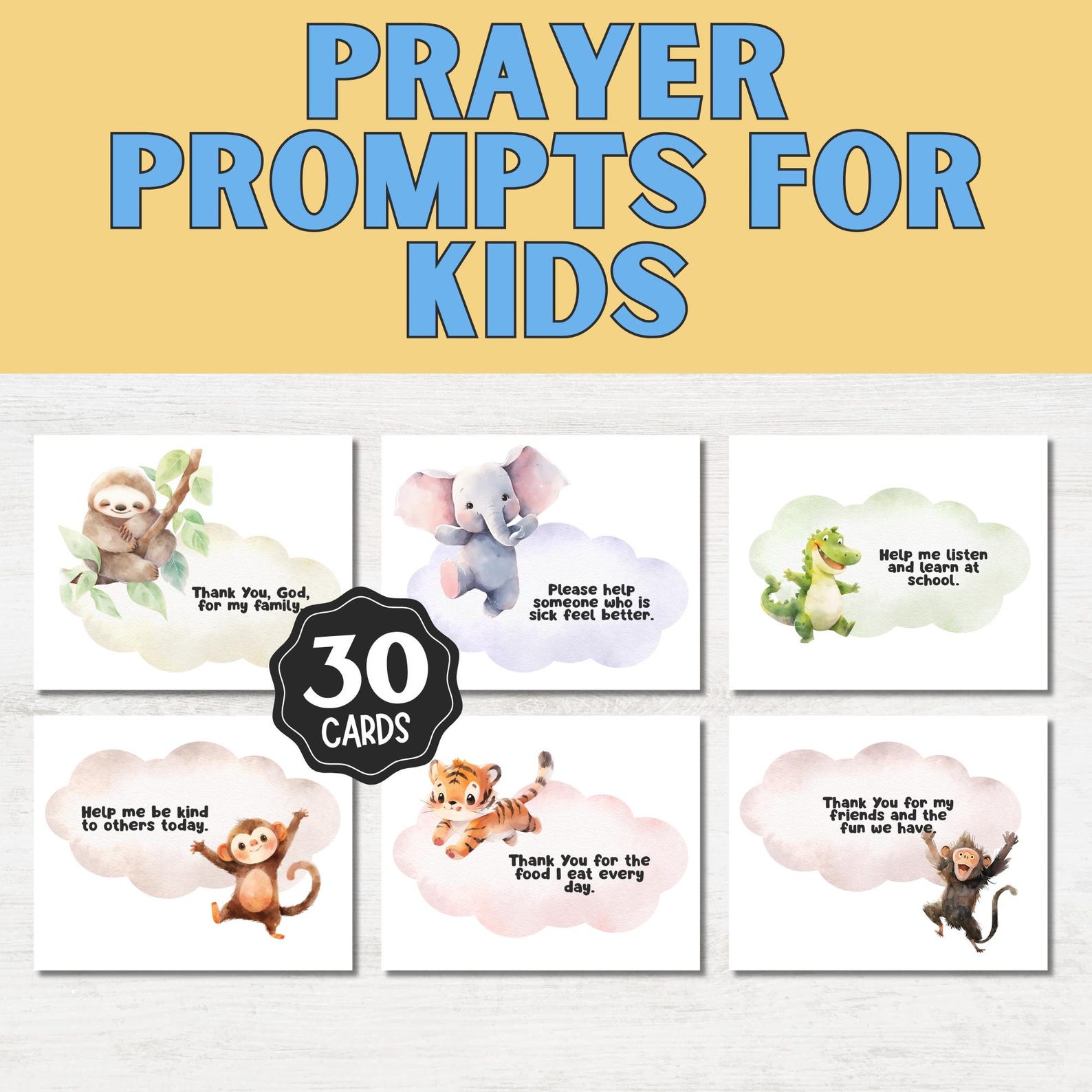 Prayer Prompts for Kids, Printable Prayer Activities, Kids Prayer Cards ...