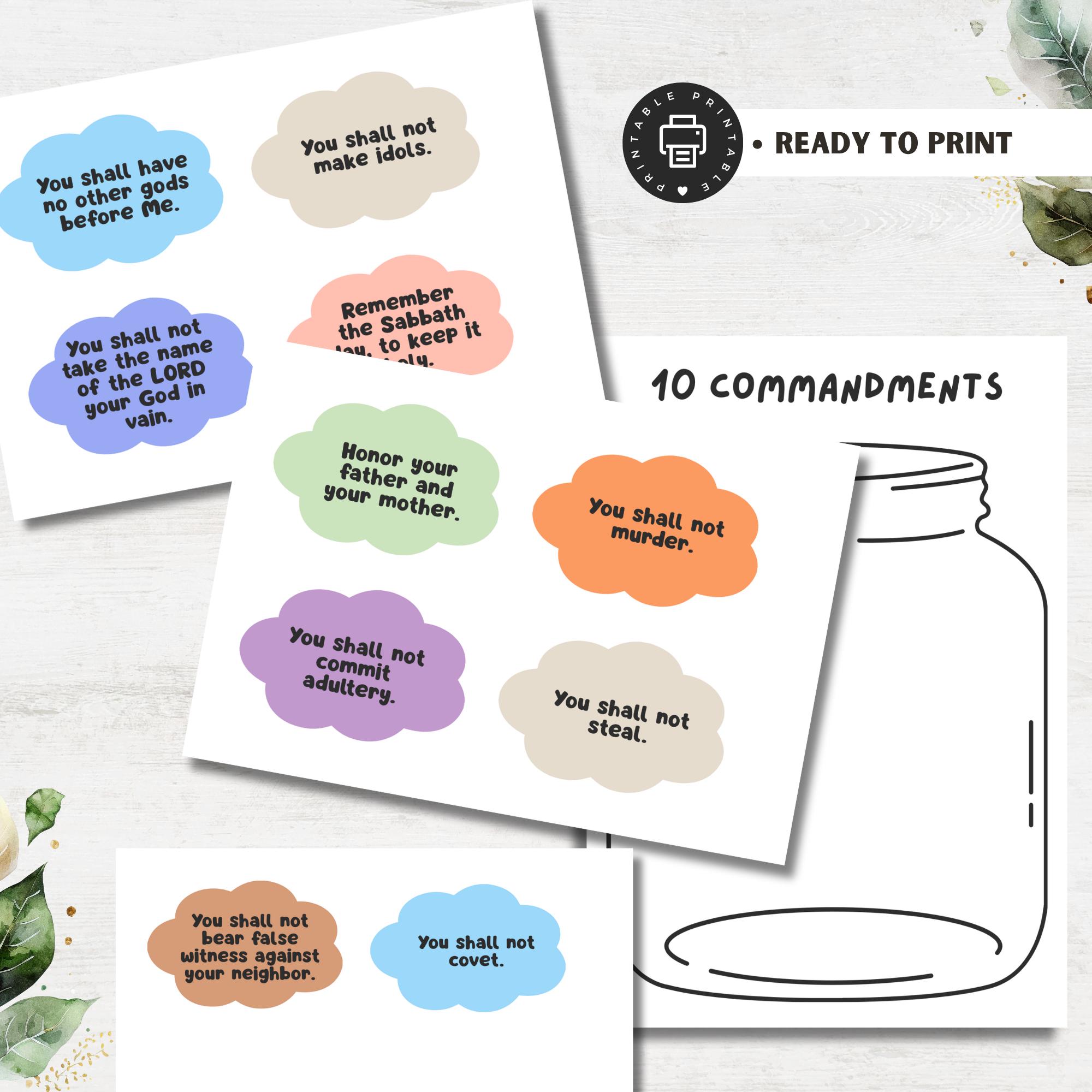 10 Commandments Scripture Jar: Christian Family Bible Crafts (PDF ...