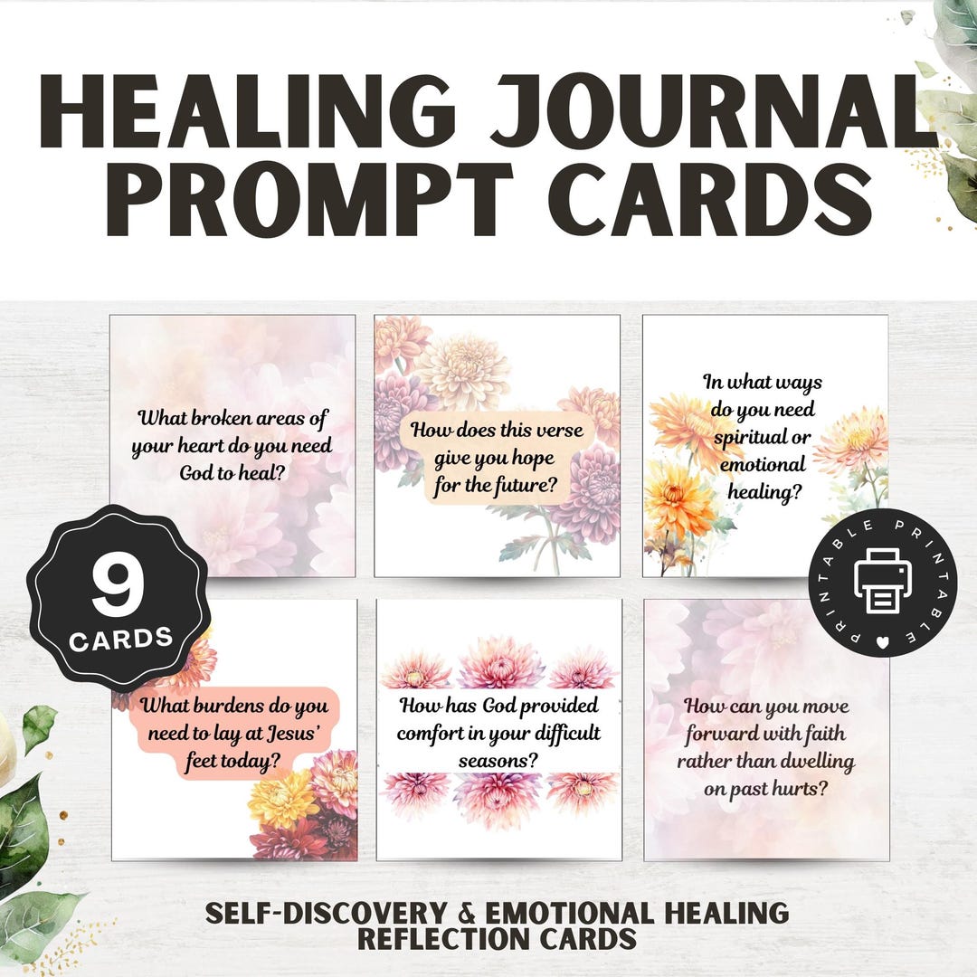 Healing Journal Prompt Cards - Printable Self-discovery Tools for ...