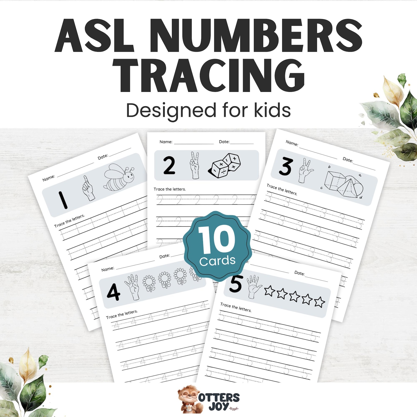 ASL Numbers Tracing Worksheets: Sign Language Learning for Kids PDF ...