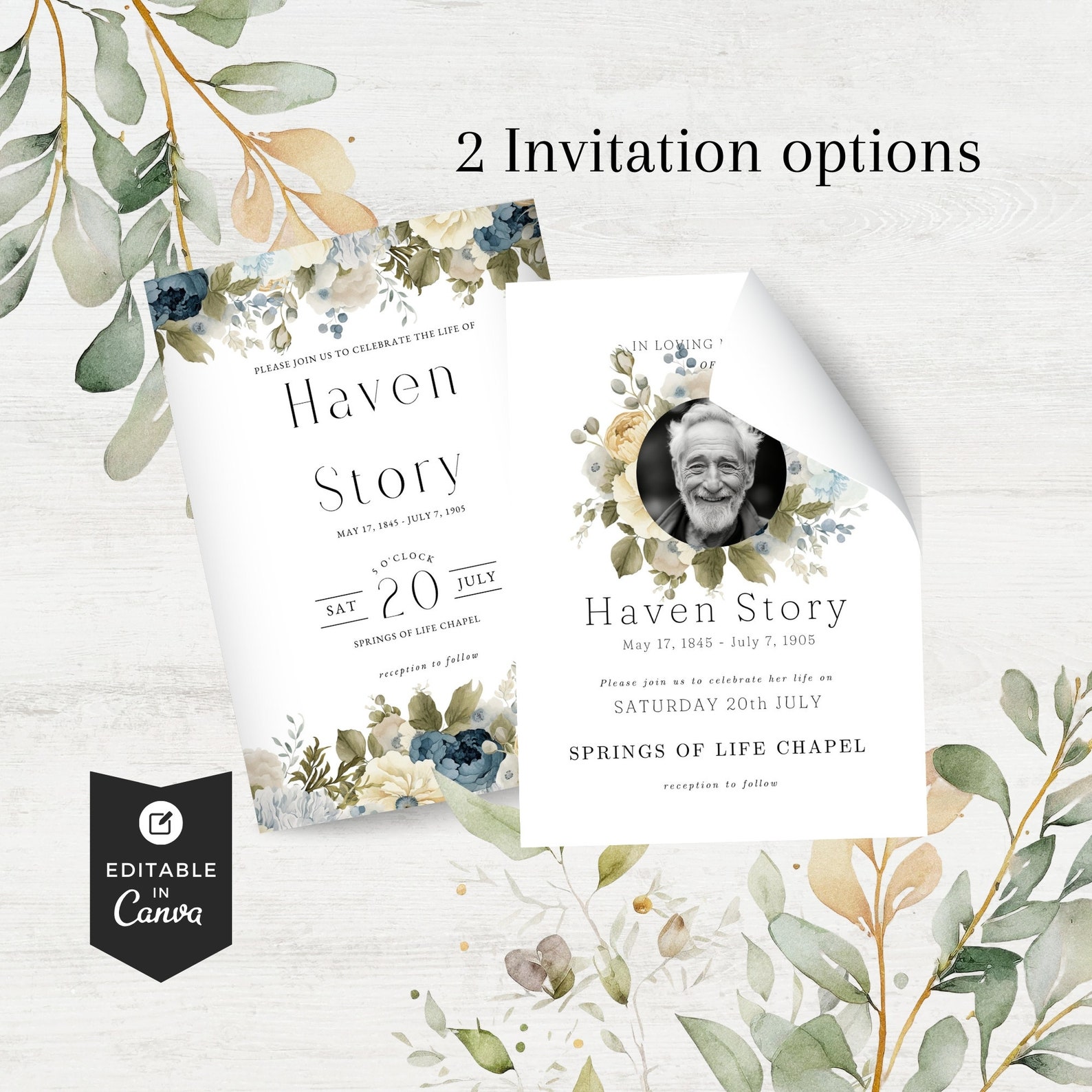 Memorial Service Template Funeral Template Digital Download Funeral ...