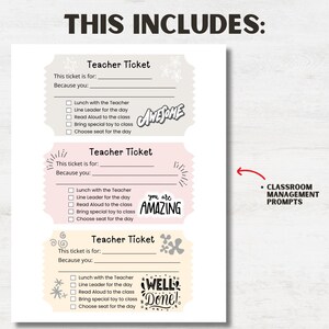 Printable Teacher Reward Coupons: Classroom Management, Student ...