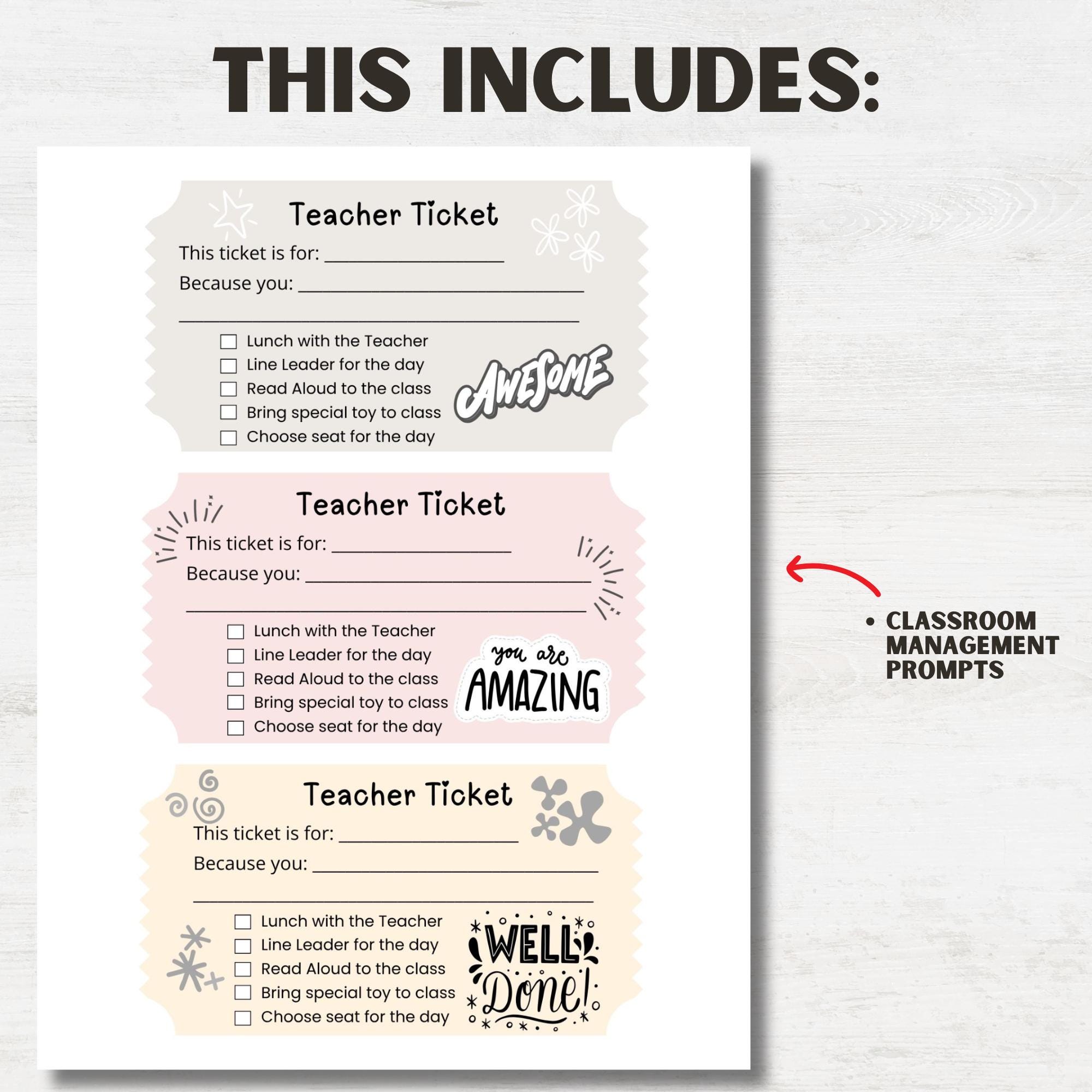 Printable Teacher Reward Coupons: Classroom Management, Student ...