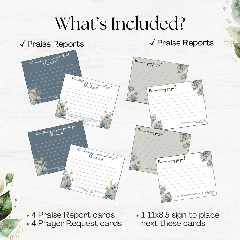 Custom Prayer Cards, Printable Praise Report Cards, Digital Bible Study ...
