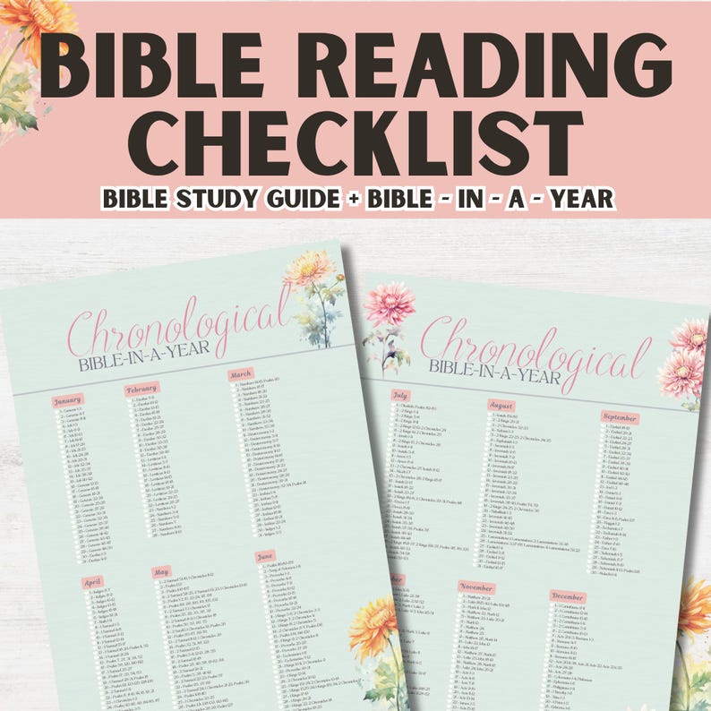 Bible Reading Checklist: Printable Tracker, Bible Study Plan (PDF) - Etsy