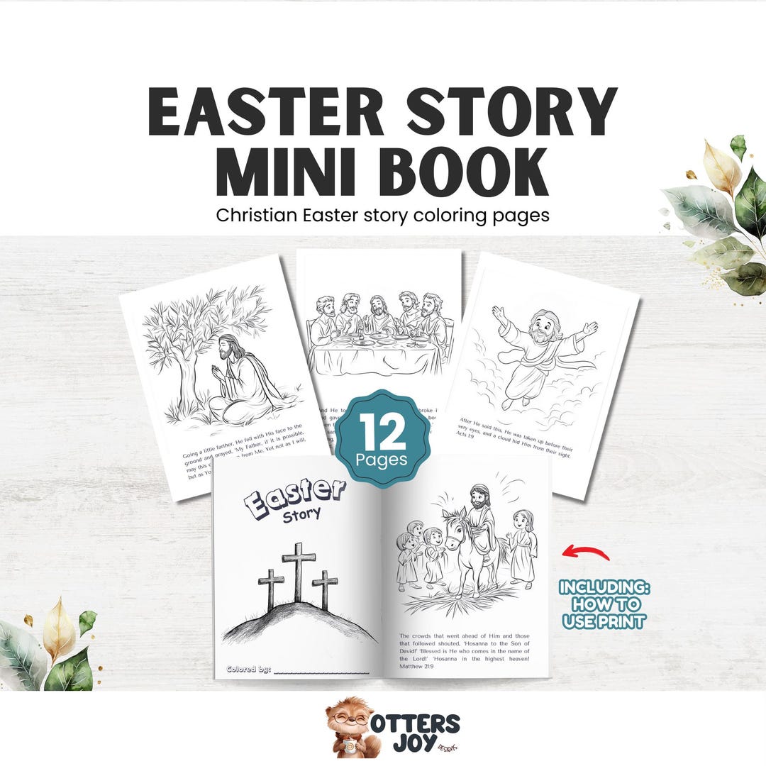 Christian Easter Story Coloring Book for Kids | Easter Bible Story ...