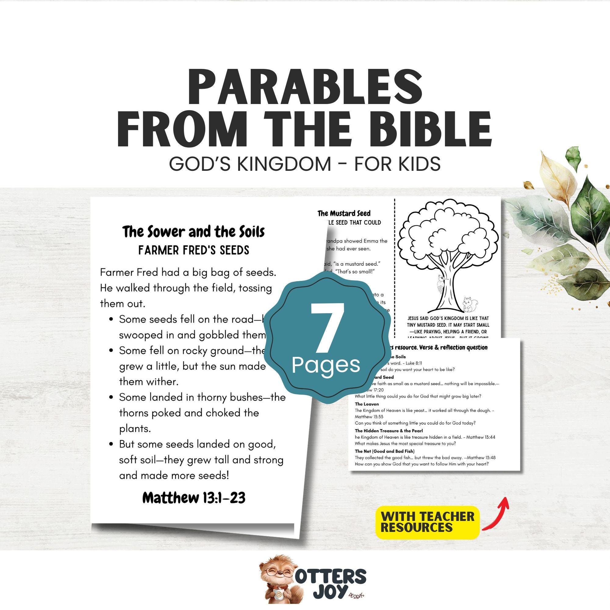 Parable of the Sower Craft: Kids' Bible Story Activity PDF Download - Etsy