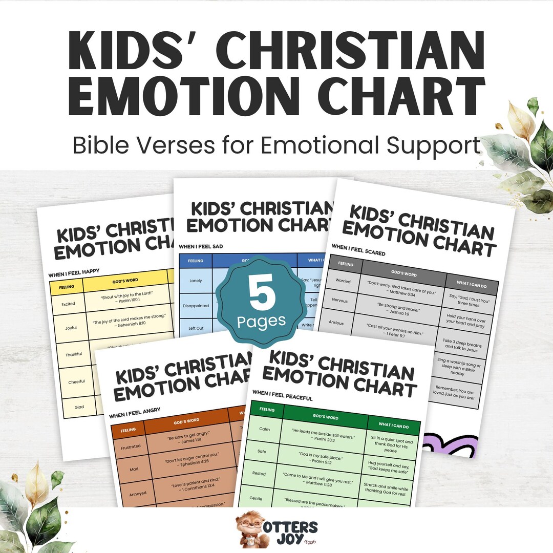 Christian Emotion Chart: Bible Verse Feelings Table (printable PDF ...