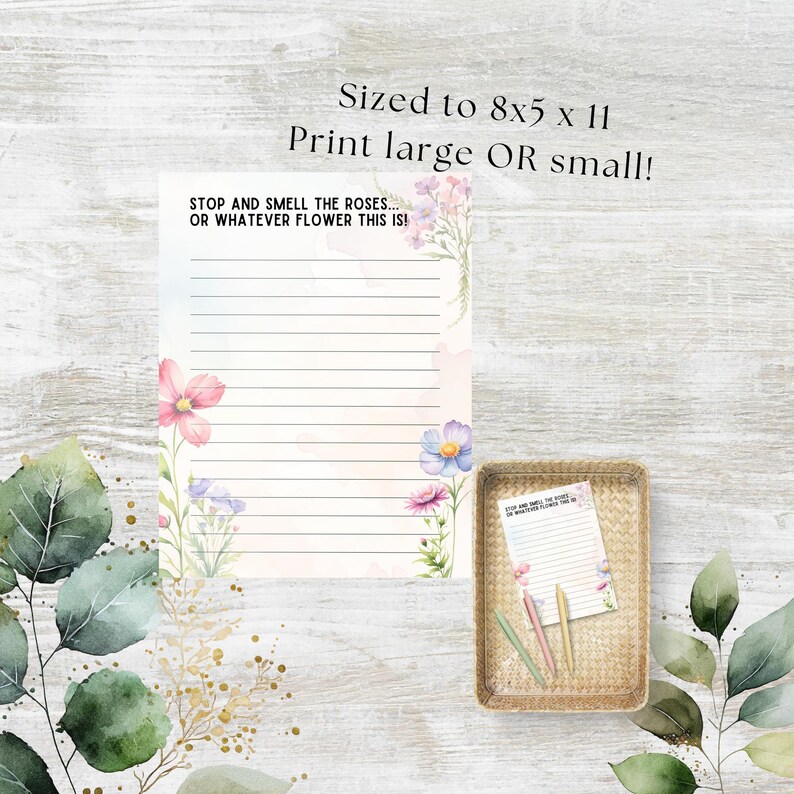 Printable Notepads Office Notes Teacher Gift Wildflower Design Teacher ...