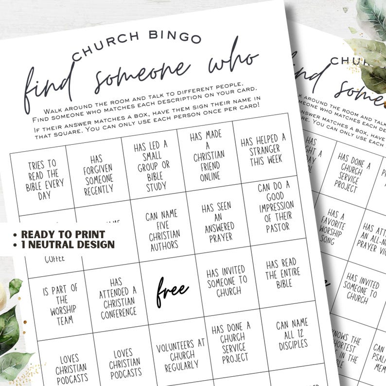 PERSONALIZED Find Someone Who Bingo, Printable Christian Icebreaker ...