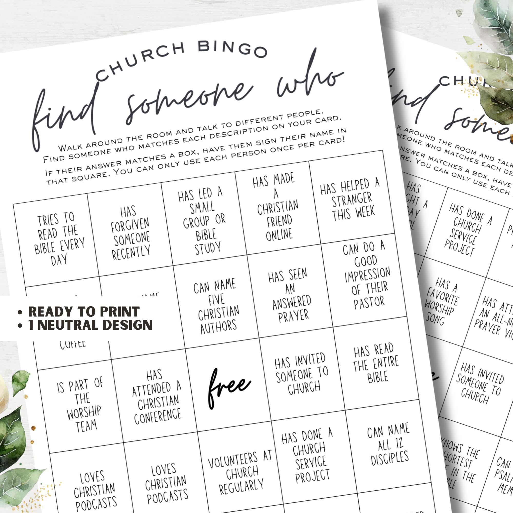 PERSONALIZED Find Someone Who Bingo, Printable Christian Icebreaker ...