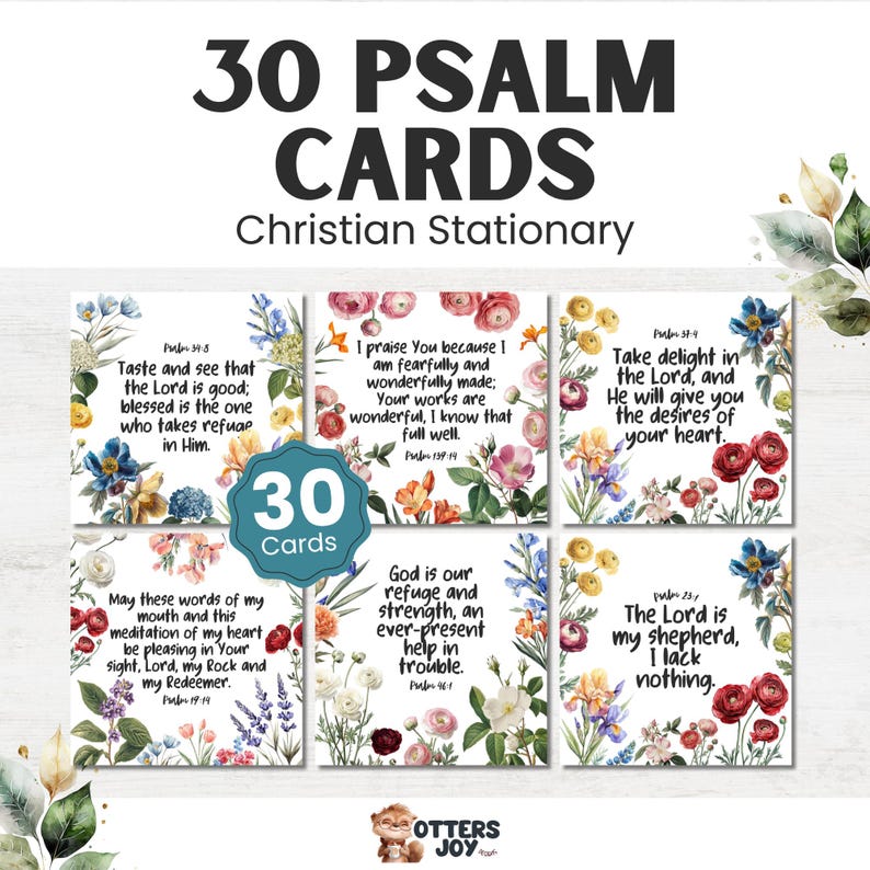 Printable Scripture Cards: NIV Psalm Verses, Christian Affirmations ...