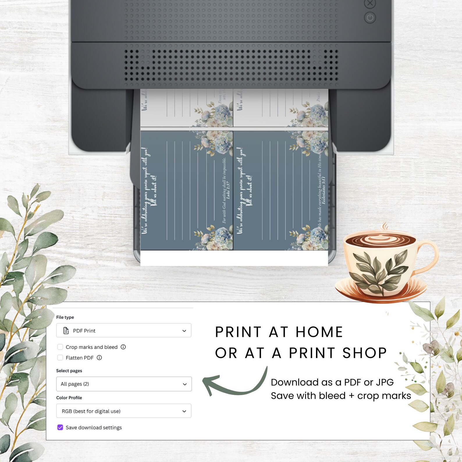 Custom Prayer Cards, Printable Praise Report Cards, Digital Bible Study ...