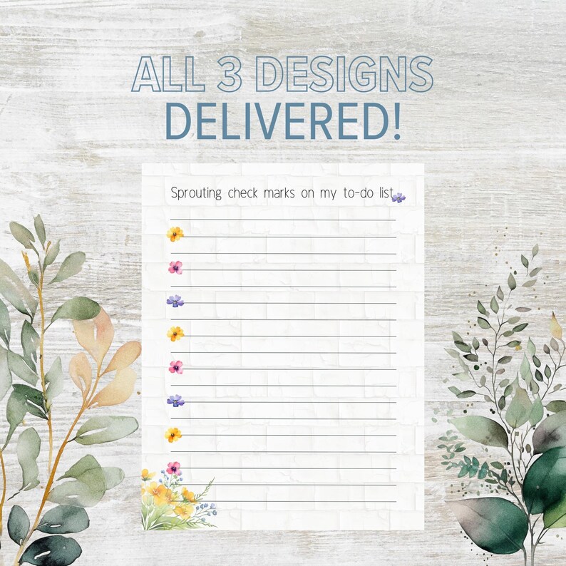 Printable Notepads Office Notes Teacher Gift Wildflower Design Teacher ...