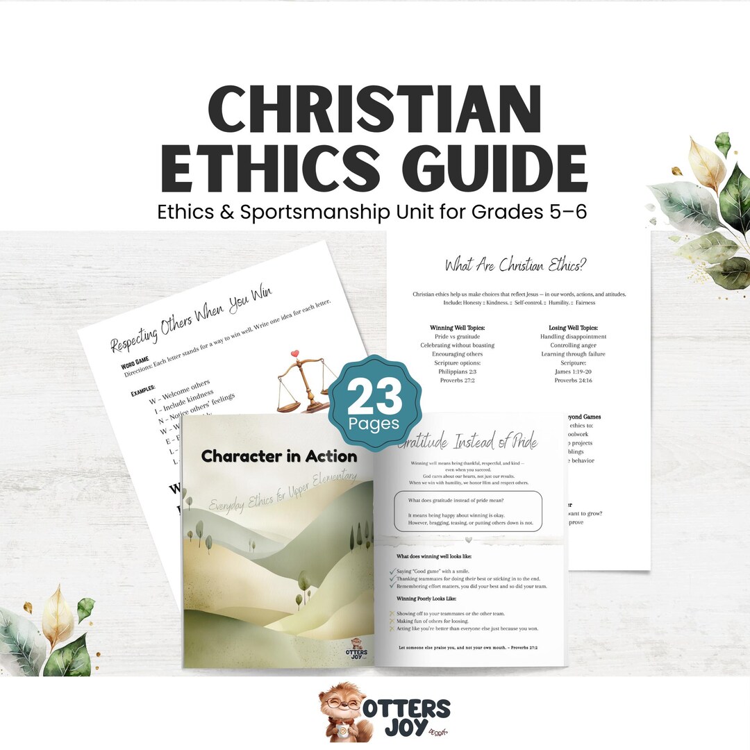 Christian Character Education Printable: Ethics & Sportsmanship Unit ...