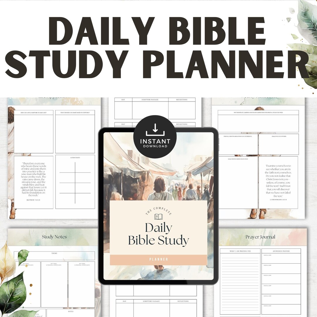 Printable Scripture Study Journal: Christian Prayer, Bible Reflection ...