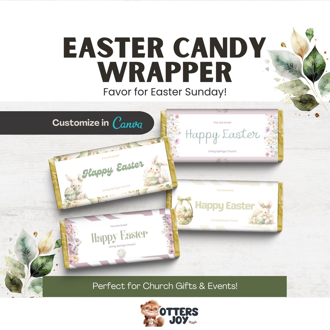 Easter Candy Bar Wrapper: Printable Chocolate Bunny Decorations ...